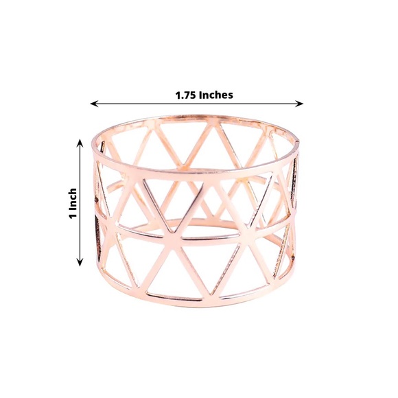 efavormart | Dining | 5 Pk Metallic Blush Rose Gold Geometric Napkin ...